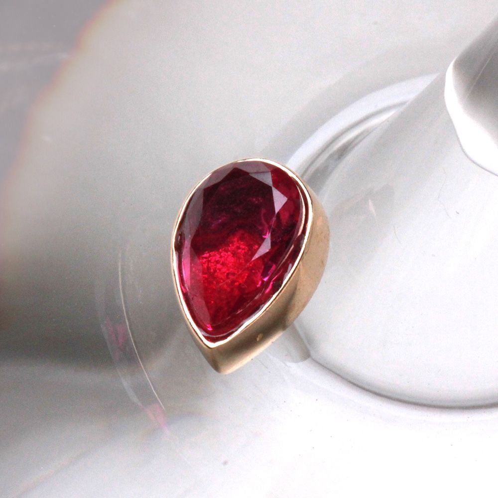 14K Gold Blood Drop Dermal Top - Rebel Bod