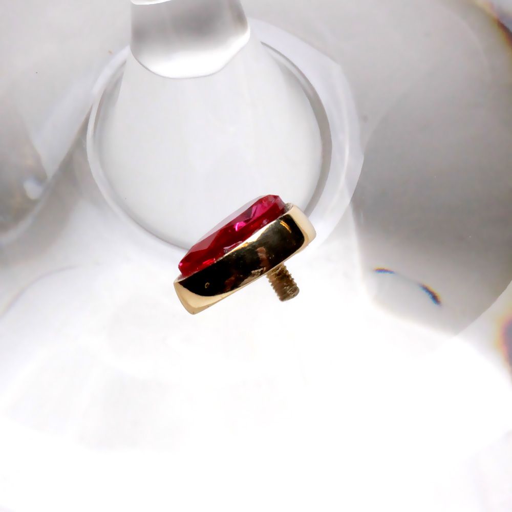 14K Gold Blood Drop Dermal Top - Rebel Bod