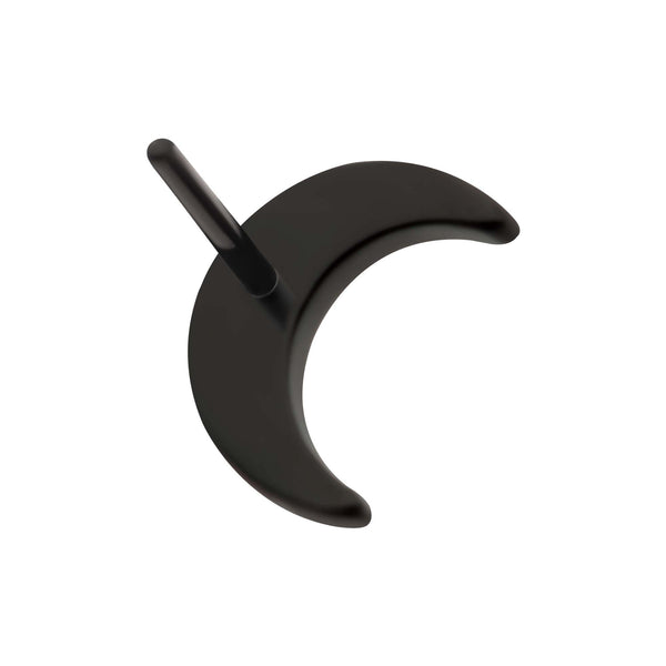Black PVD Titanium Threadless Crescent Moon Top 1.6mm Crest - Rebel Bod