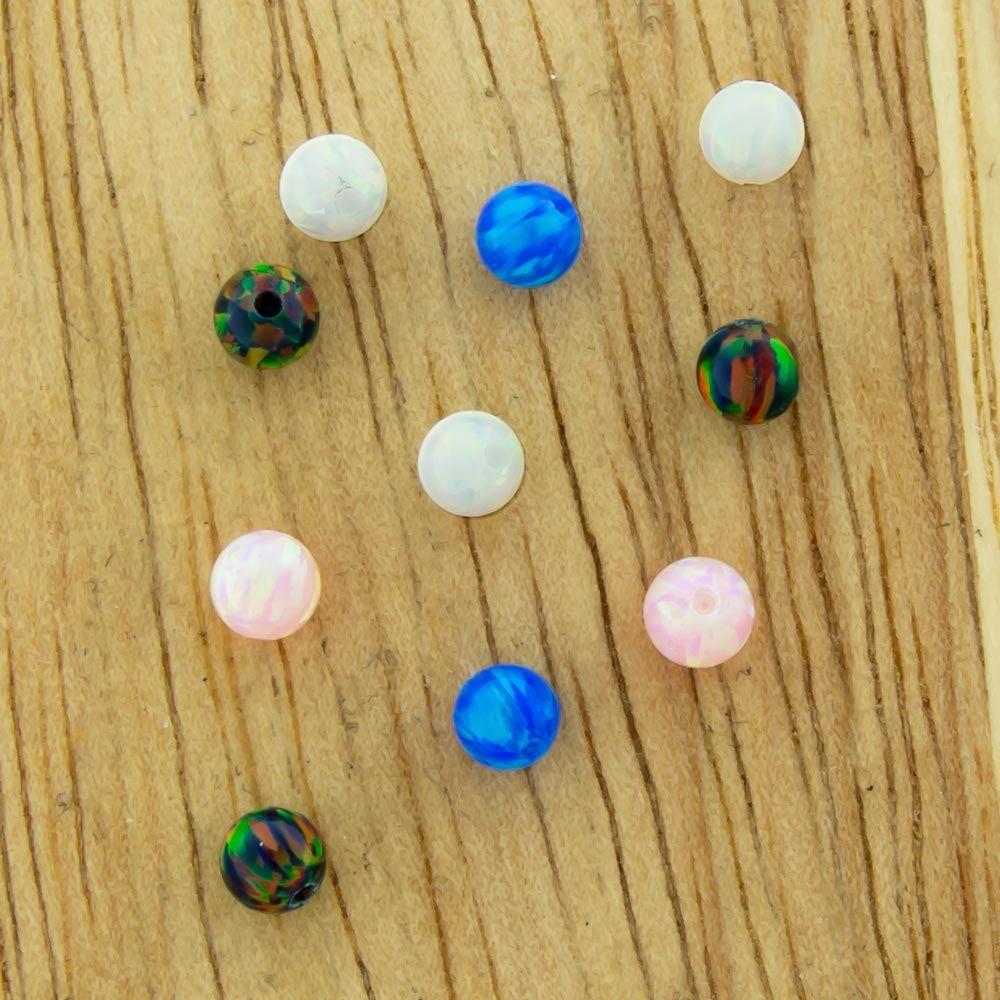 14g Externally Threaded Opal Balls - 1 Piece - Rebel Bod