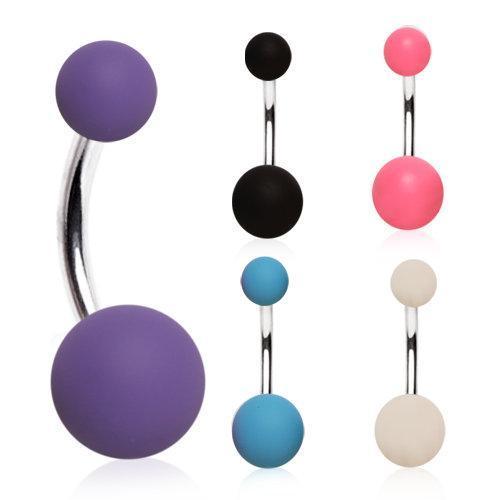 Belly Ring Rubber Coated Balls - Rebel Bod