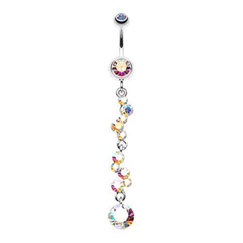 Aurora Borealis Crystal Journey Swirl Belly Button Ring - Rebel Bod