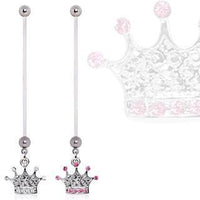 BioFlex Crown Dangle Pregnancy Belly Ring - Rebel Bod