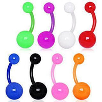 BioFlex Navel Belly Ring Retainer w/ Solid UV Acrylic Balls - 1 Piece ...