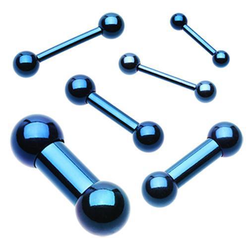 Blue Straight Barbell - 1 Piece - Rebel Bod