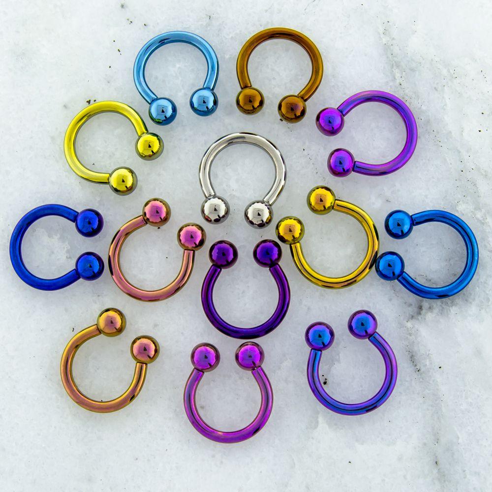 Blurple Internally Threaded Titanium Circular Barbell Horseshoe Barbel ...