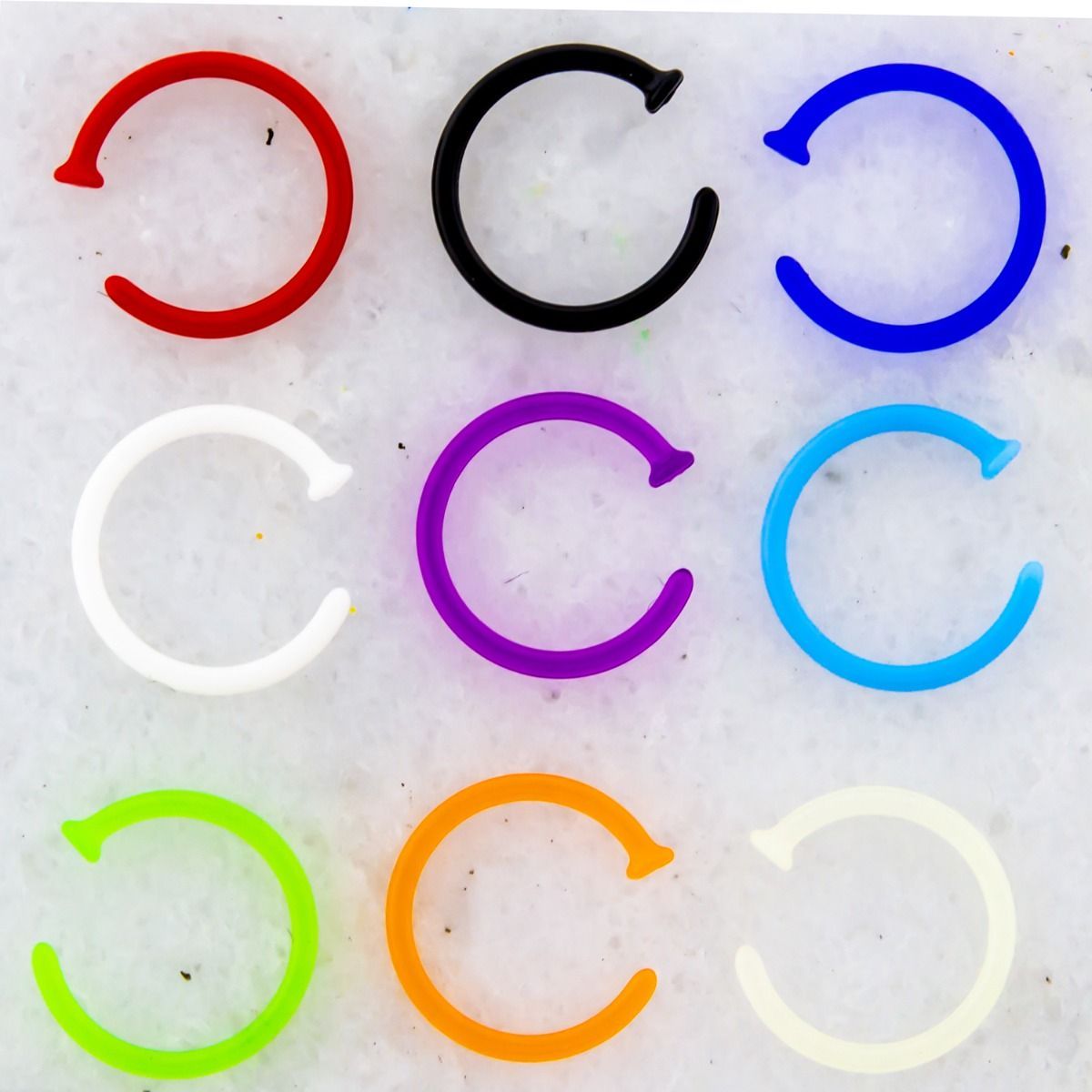 C-Shaped Nose Ring Nose Hoops Bioflex Antimicrobial Flexible Nose Reta ...