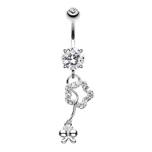 Clear Charming Star Loop Belly Button Ring - Rebel Bod