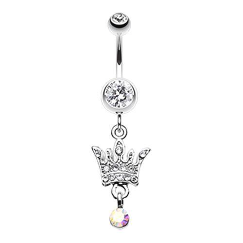 Clear Queen Gem Belly Button Ring - Rebel Bod