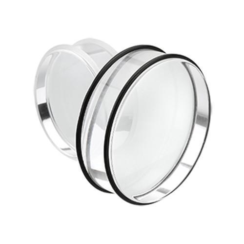 Clear Supersize Acrylic No Flare Ear Gauge Plug - 1 Pair - Rebel Bod