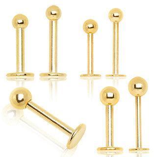 Gold Plated 316L Surgical Steel Labret Ball - Rebel Bod