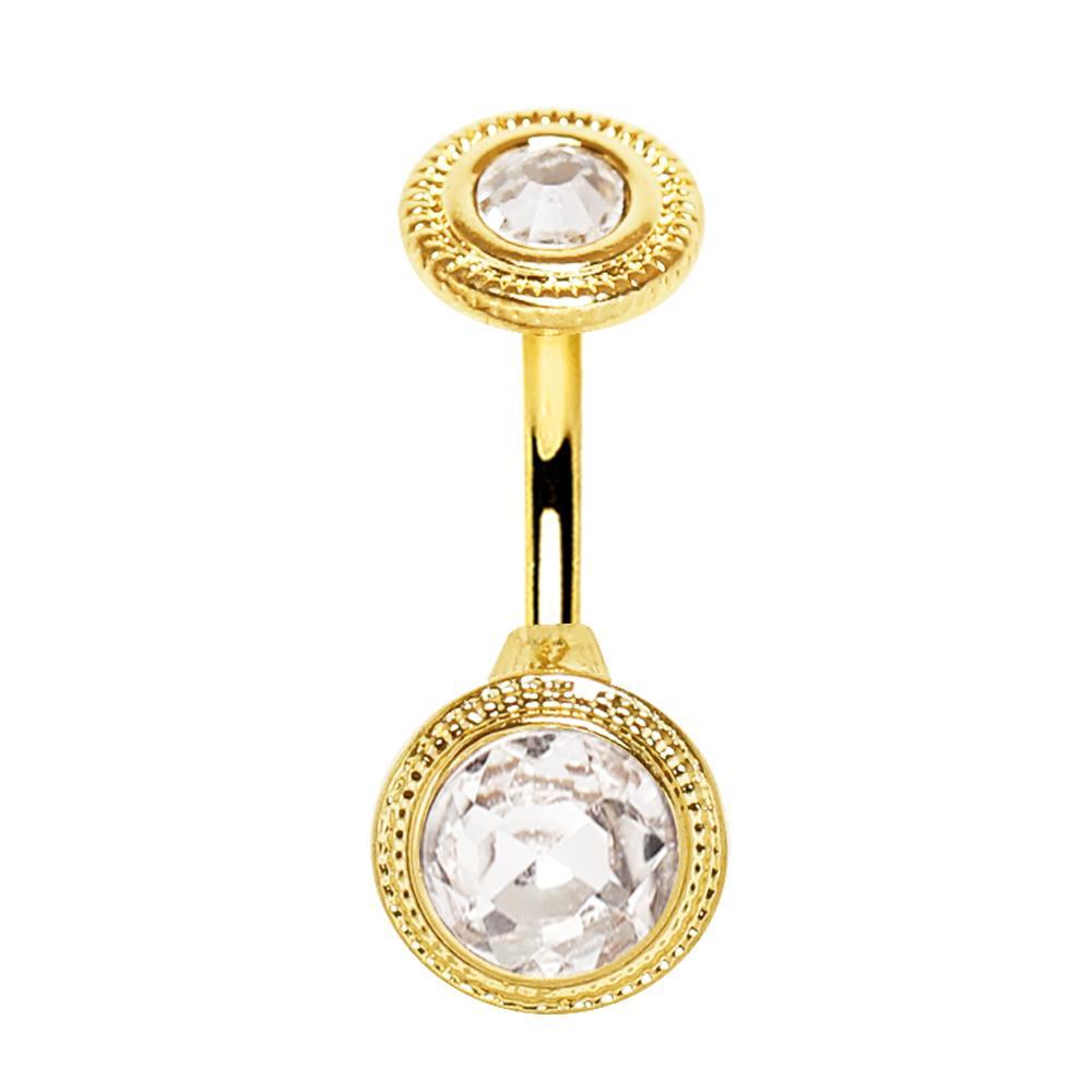 Gold Jeweled Discs Belly Ring - Rebel Bod