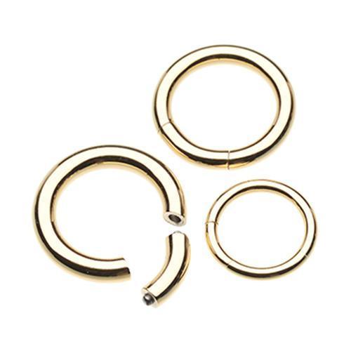 Gold Segmented Captive Bead Ring - Rebel Bod