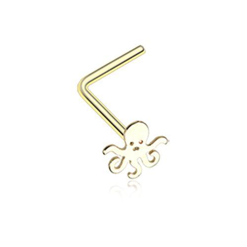 Golden Evil Octopus L-Shaped Nose Ring - Rebel Bod