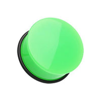 Green Neon Acrylic Single Flared Ear Gauge Plug - 1 Pair - Rebel Bod