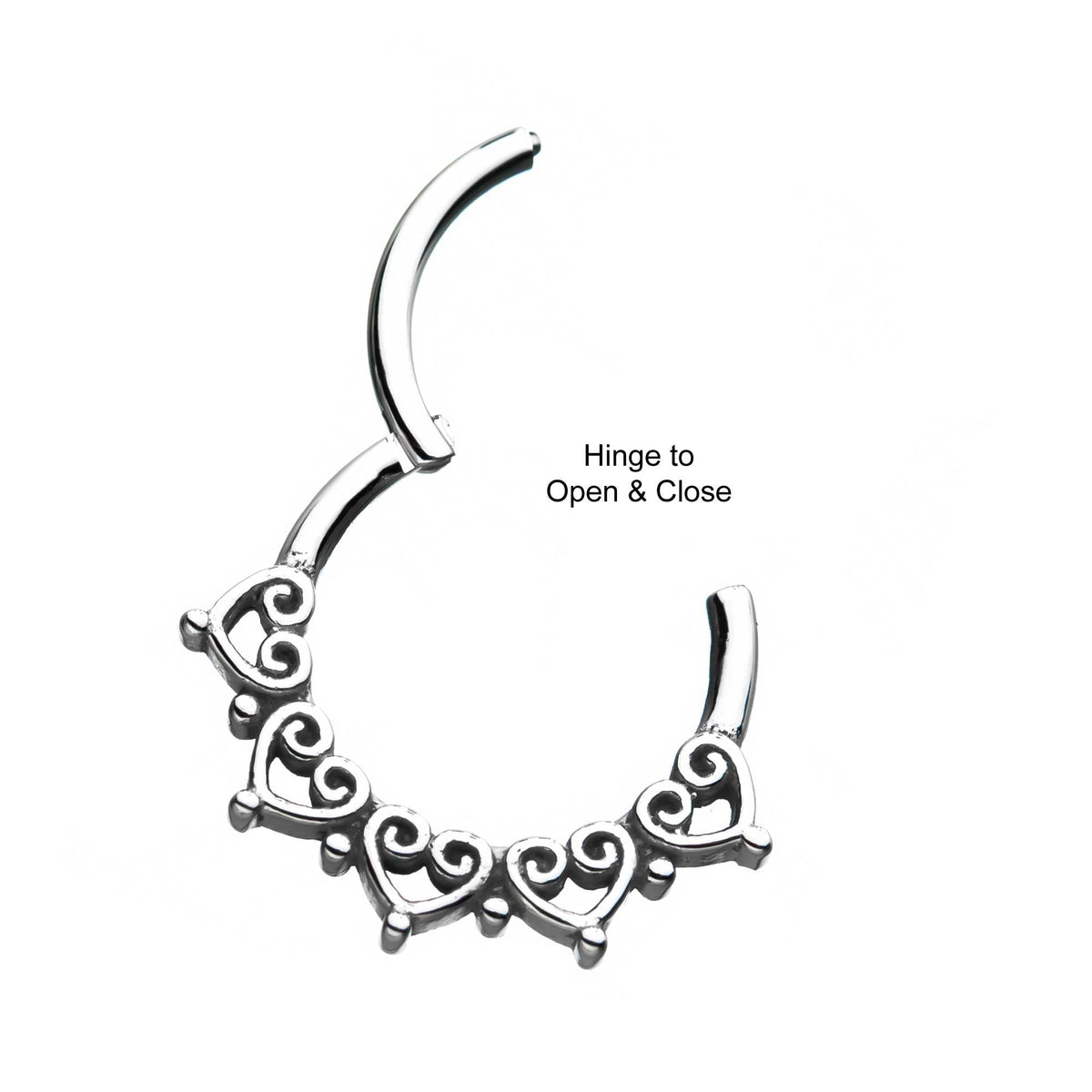 Heart Hinged Segment rings - 1 Piece - Rebel Bod