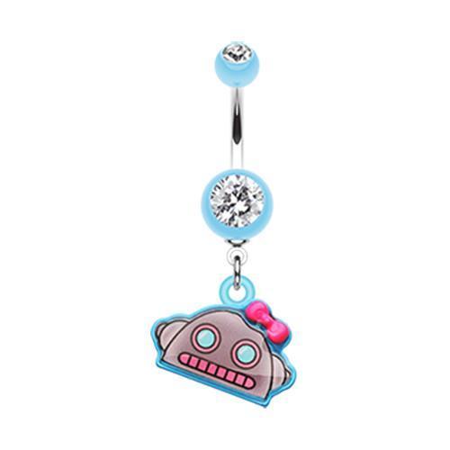 Light Blue Lilly-Bot Belly Button Ring - Rebel Bod
