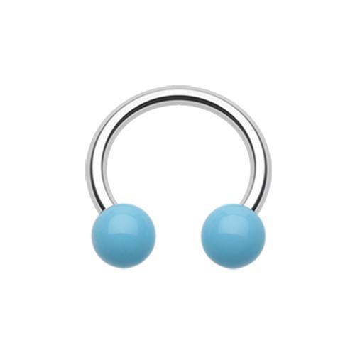 Light Blue Neon UV Acrylic Circular Barbell Circular Barbell Horseshoe ...