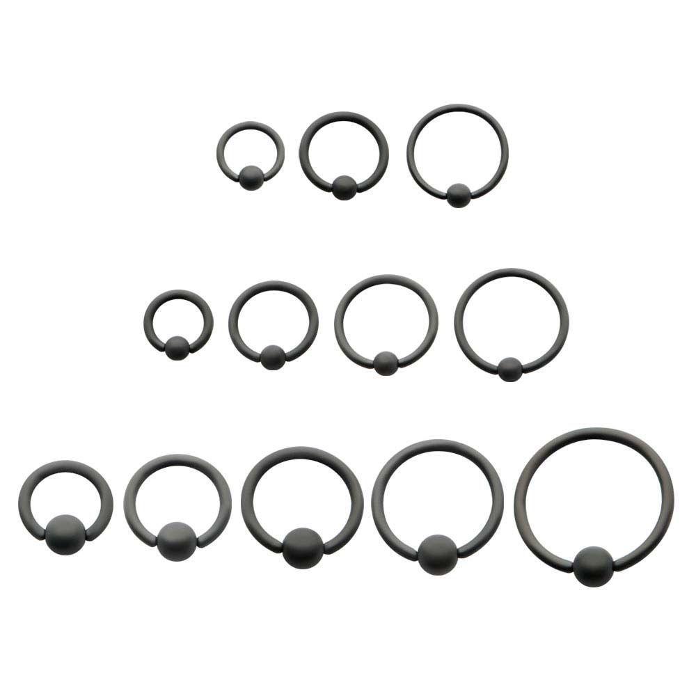 Matte Black Captive Bead Ring - Rebel Bod
