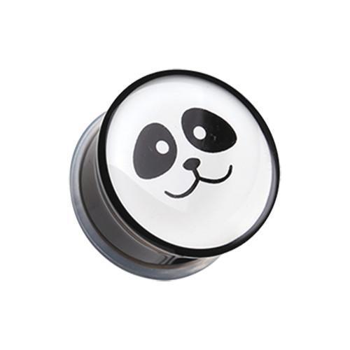 Panda Facial Single Flared Ear Gauge Plug - 1 Pair - Rebel Bod