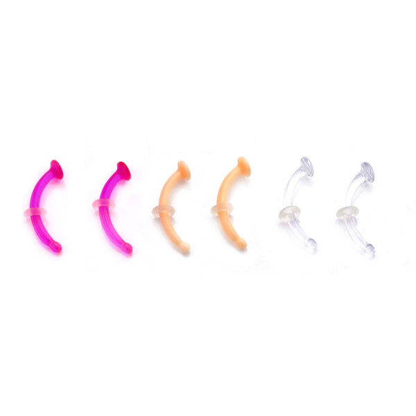 Pink Clear Opaque Eyebrow Retainers Multi Packs - 1 Pack - Rebel Bod