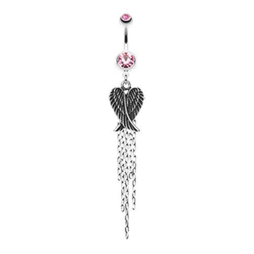 Pink Fallen Angel Belly Button Ring - Rebel Bod