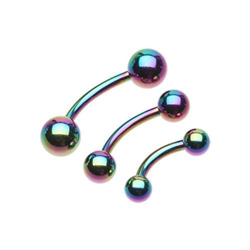 Rainbow Curved Barbell Ring - 1 Piece - Rebel Bod
