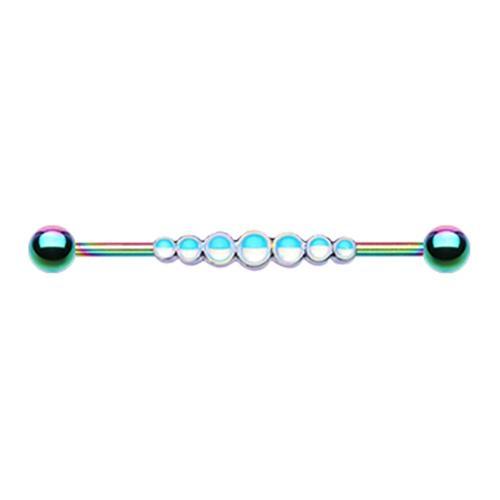 Rainbow Rainbow Dazzling Illuminating Row Industrial Barbell - 1 Piece ...