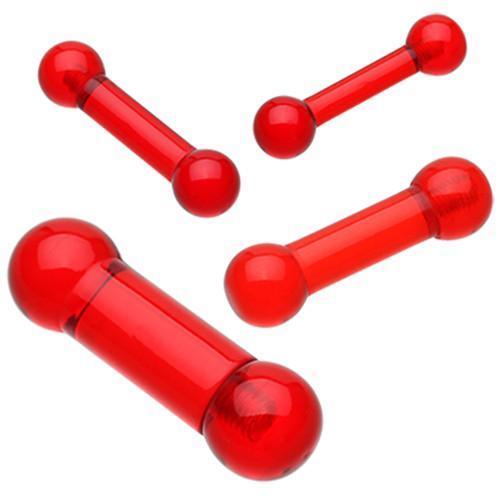 Red UV Acrylic Piercing Straight Barbell - Rebel Bod