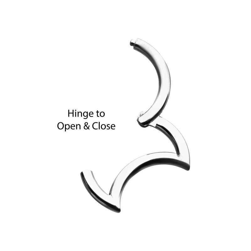 Moon Shape Clicker Hinged Segment Ring - Rebel Bod