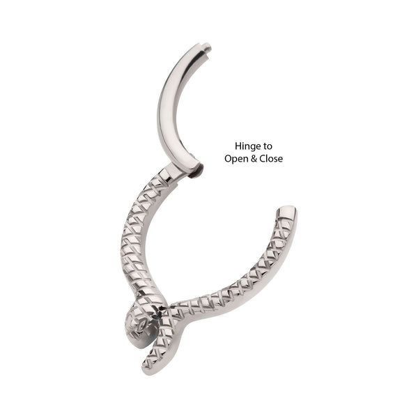 Titanium Snake Front Facing Hinged Segment Clicker - 1 Piece - Rebel Bod