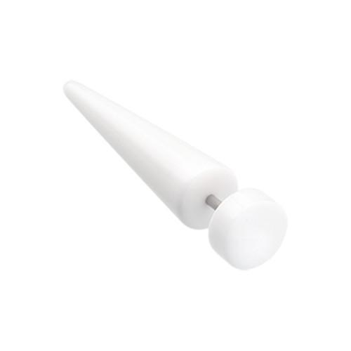 White Solid UV Acrylic Fake Taper - 1 Pair - Rebel Bod